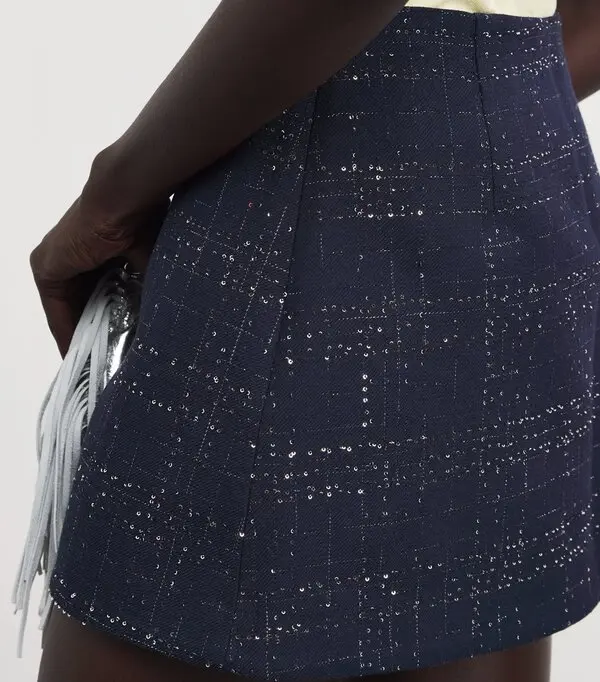 Maje Check Mini Skort With Metallic Threads