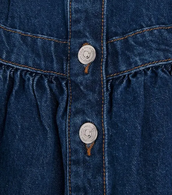 Maje Button-detail Denim Mini Skirt