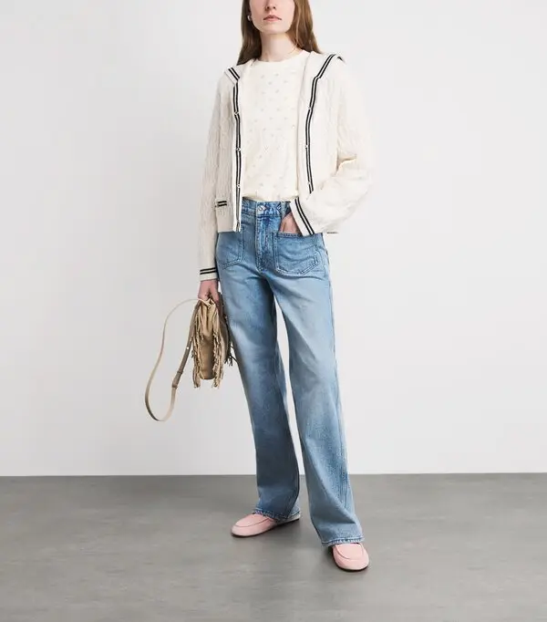 Maje Wool-blend Rhinestone Sweater