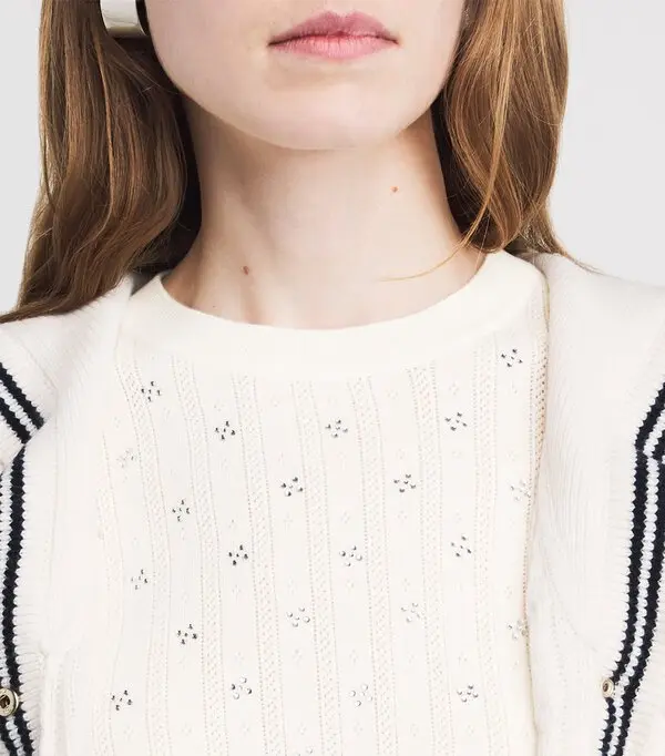 Maje Wool-blend Rhinestone Sweater