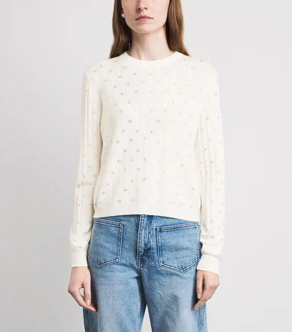 Maje Wool-blend Rhinestone Sweater