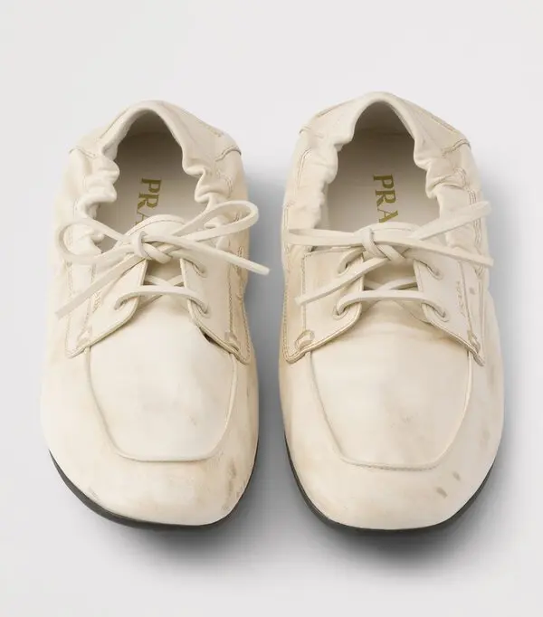 Prada Antiqued Leather Shuffle Loafers
