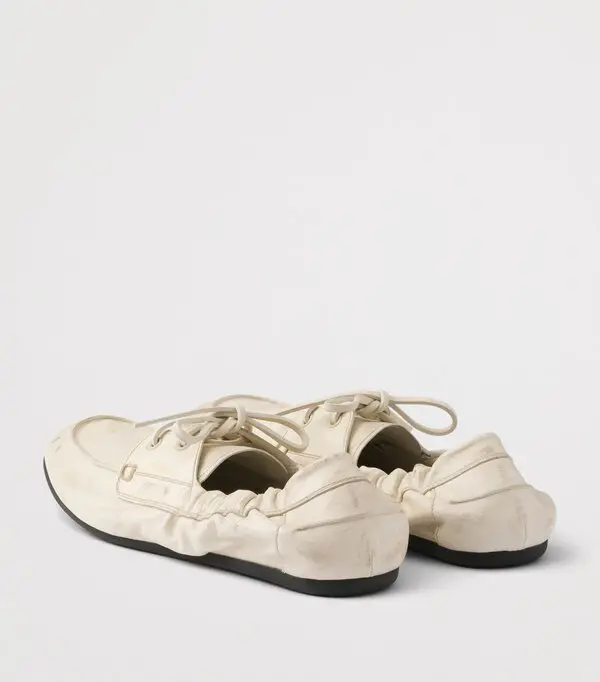 Prada Antiqued Leather Shuffle Loafers