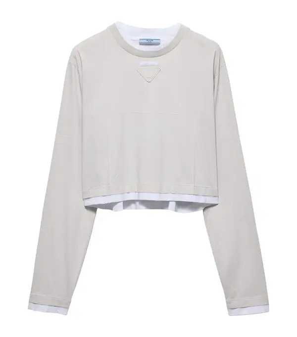 Prada Layered Long-sleeve T-shirt - Grey