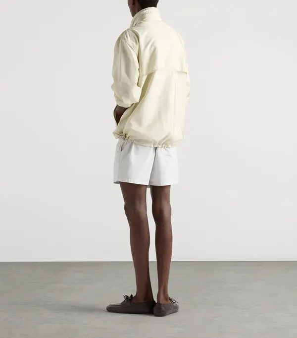 Prada Re-nylon Zip-up Jacket With Stand Collar