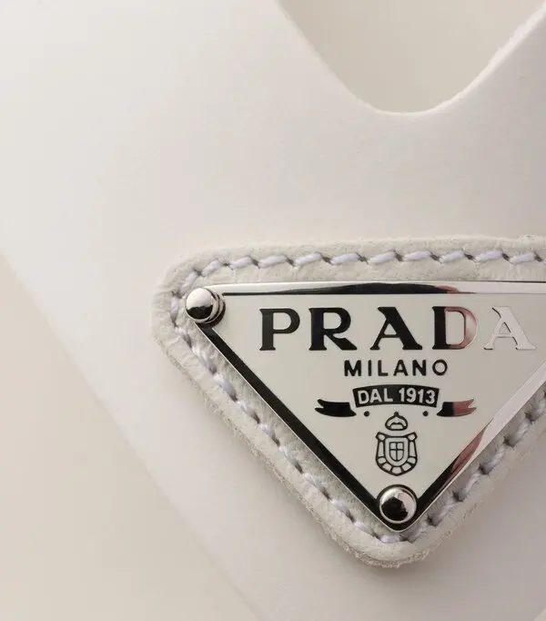 Prada Rubber Logo Thong Sandals - Neutral
