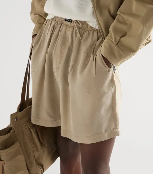 Prada Silk Bermuda Shorts - Neutral
