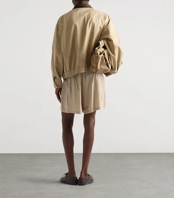 Prada Silk Bermuda Shorts - Neutral