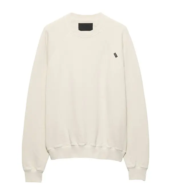Prada Cotton Logo Tab Sweatshirt - Neutral
