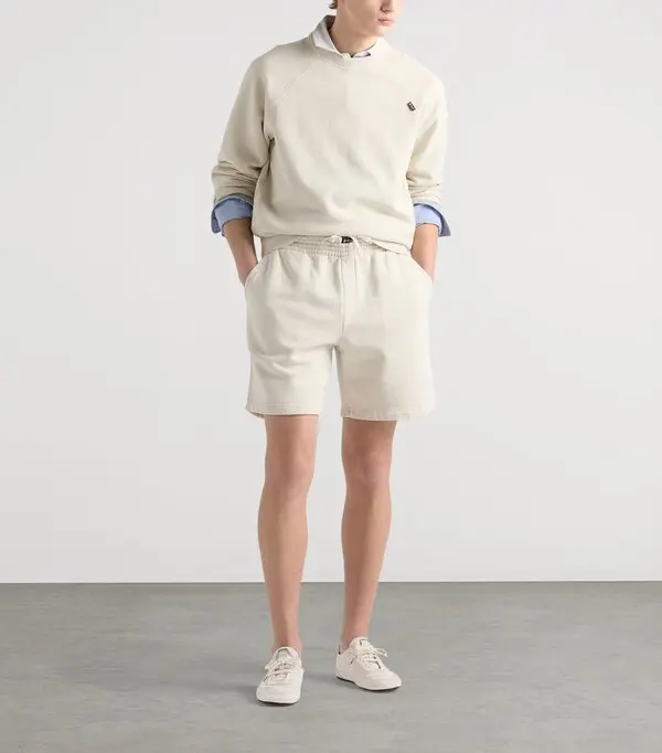 Prada Cotton Logo Tab Sweatshirt - Neutral