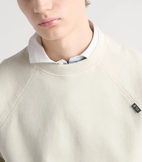 Prada Cotton Logo Tab Sweatshirt - Neutral