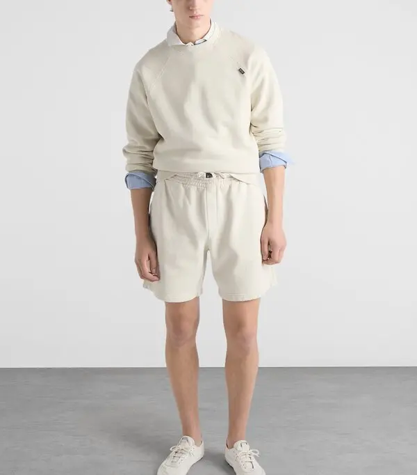 Prada Cotton Logo Tab Sweatshirt - Neutral