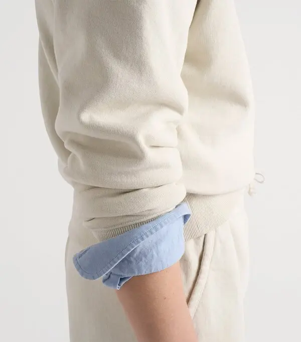 Prada Cotton Logo Tab Sweatshirt - Neutral