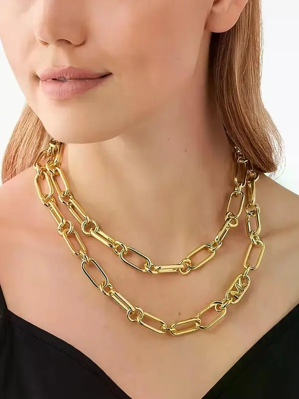 Michael Kors Logo Link Chain Necklace - Gold