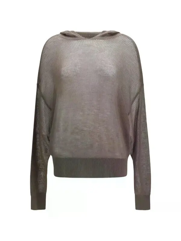 Rick Owens Hooded Knitwear - Brown