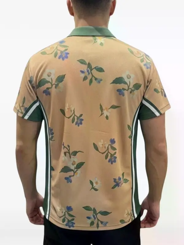 FOUND Floral Print Polo Shirt