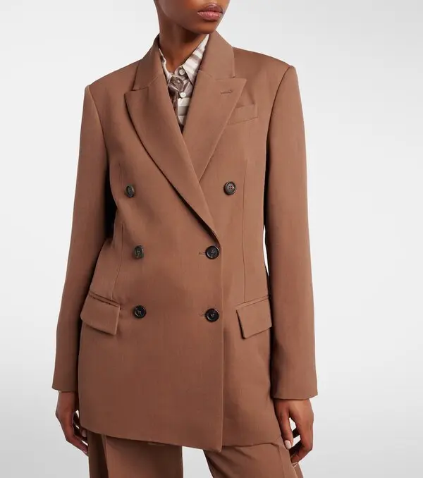 Brunello Cucinelli Double-breasted Wool-blend Blazer
