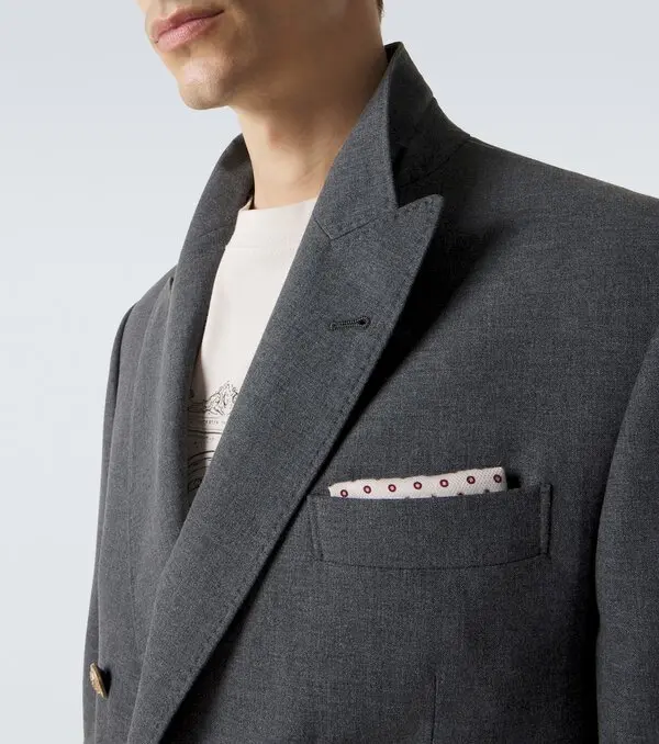 Brunello Cucinelli Wool, Cotton, And Silk Blazer