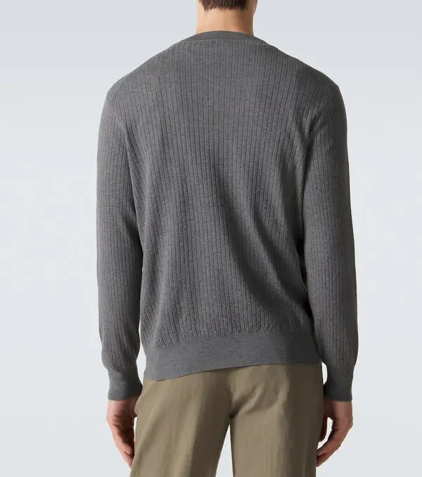 Brunello Cucinelli Ribbed-knit Cotton Crewneck Sweater