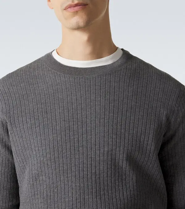 Brunello Cucinelli Ribbed-knit Cotton Crewneck Sweater