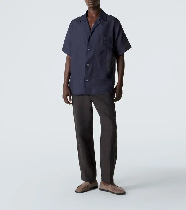 Brioni Linen Bowling Shirt
