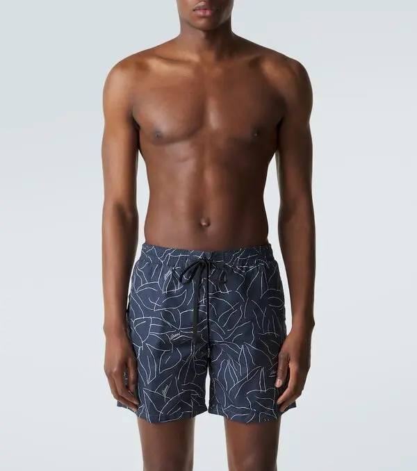 Brioni Printed Swim Trunks - Blue