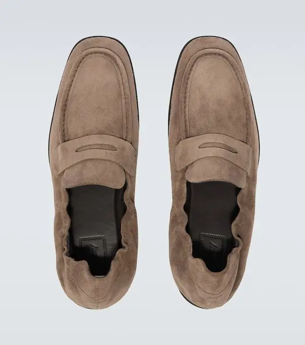 Brioni Suede Penny Loafers