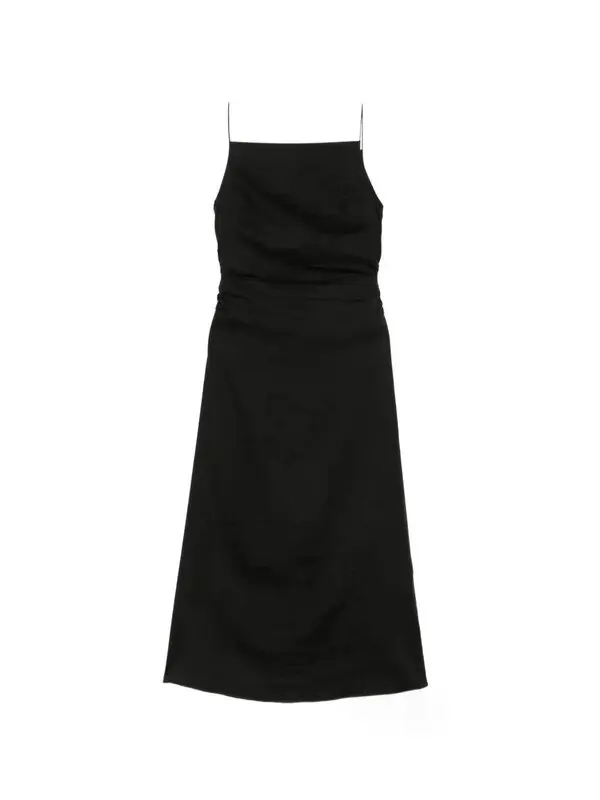 LESS Pleated Slip Dress - Black