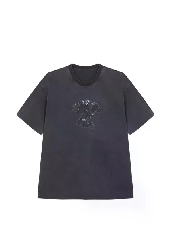 JNBY Washed Ceramic Dog Graphic T-shirt - Black