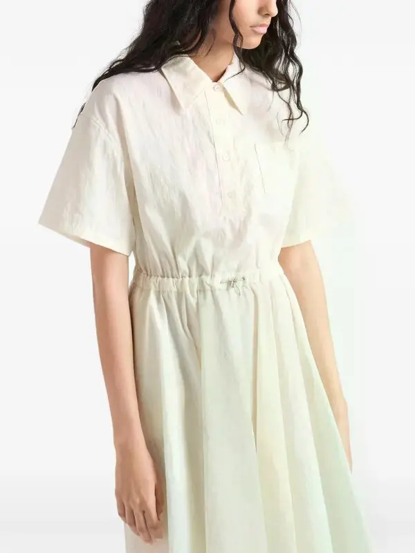 Prada Technical Pongé Shirt Dress - Neutrals