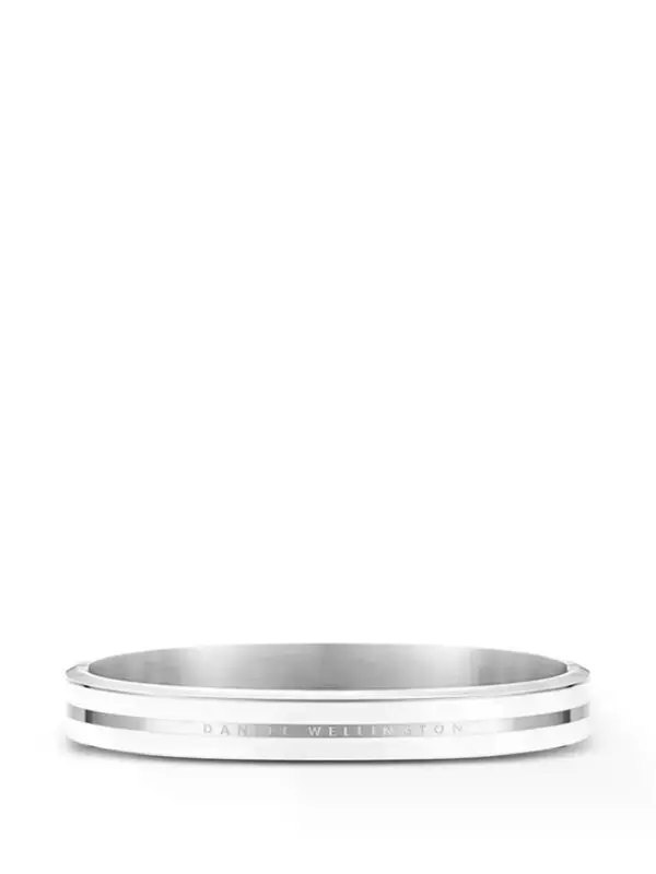 DANIEL WELLINGTON Striped Open Cuff Bracelet - Silver
