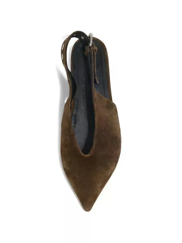 Bimba Y Lola Buckle Embellished Flat Slingback Pumps - Brown