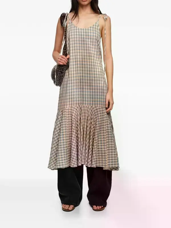 Bimba Y Lola Checked Tie-strap Dress