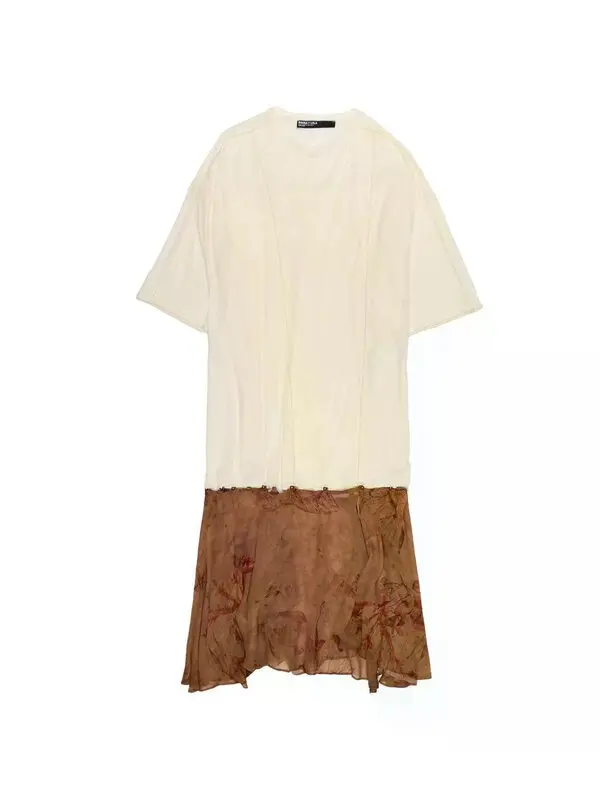 Bimba Y Lola Floral Details Midi Dress - Neutrals