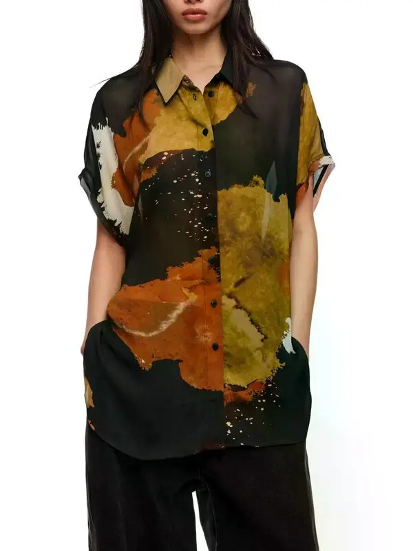 Bimba Y Lola Blot Pattern Short Sleeve Shirt