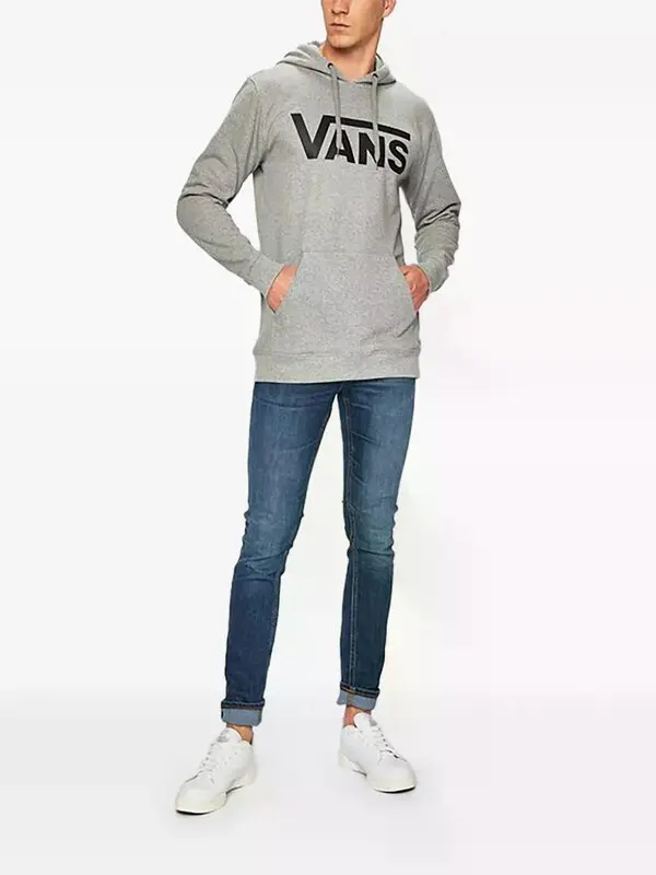 VANS Logo-print Kangaroo-pocket Hoodie - Grey