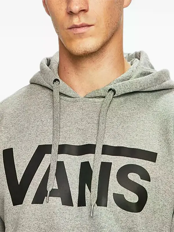 VANS Logo-print Kangaroo-pocket Hoodie - Grey