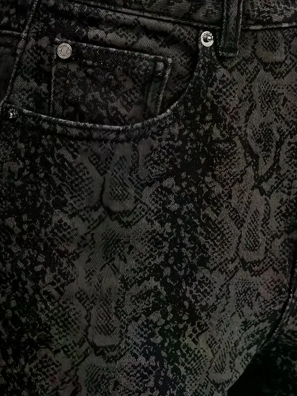 MORGAN Snake-print Wide-leg Jeans