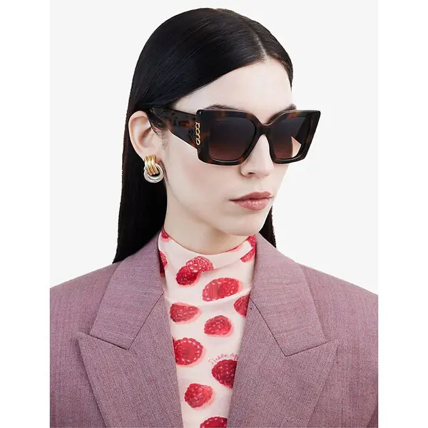Gucci Butterfly-frame Acetate Sunglasses