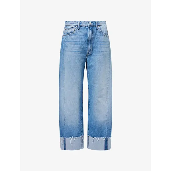 MOTHER The Halfpipe Ankle Cuff Barrel Leg Denim Jeans