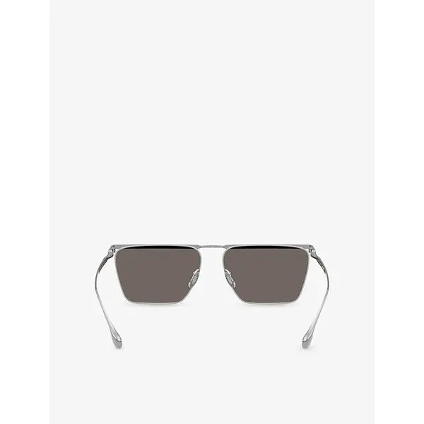 Oliver Spencer Rectangle Frame Titanium Sunglasses - Silver