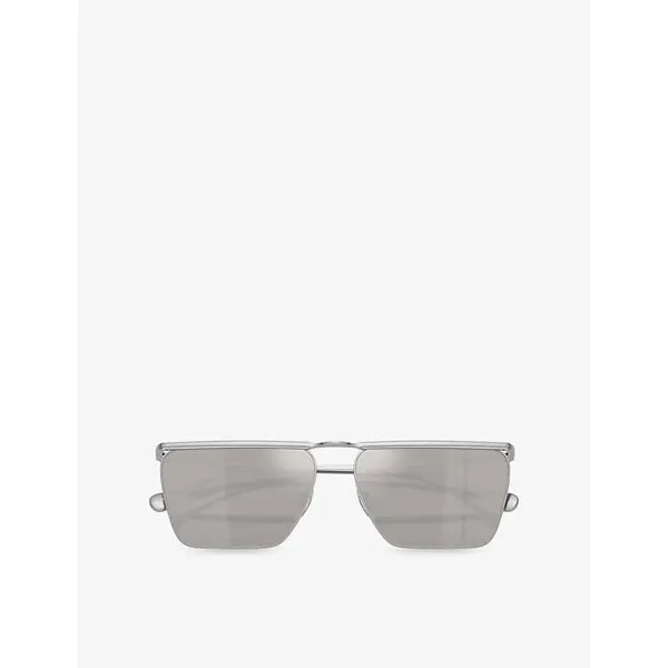 Oliver Spencer Rectangle Frame Titanium Sunglasses - Silver