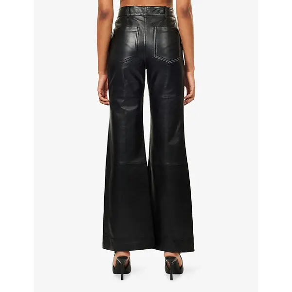 Victoria Beckham Alina Wide-leg Leather Trousers