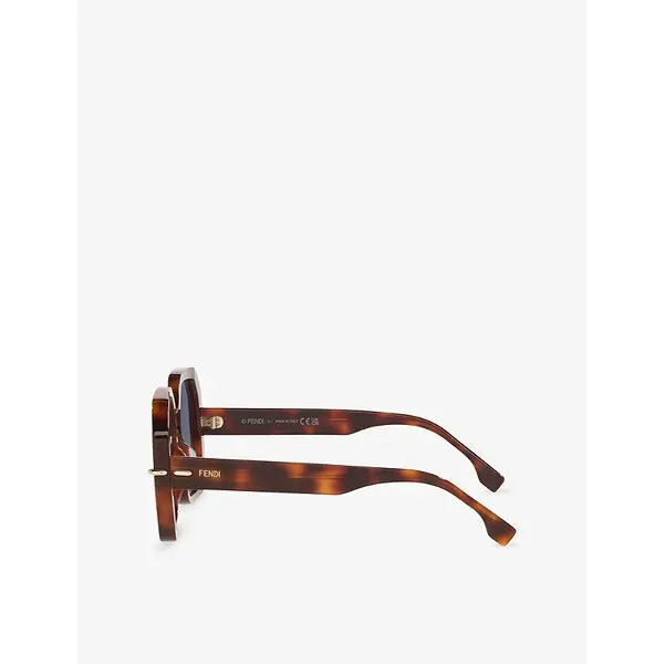 Fendi Selleria Square-frame Tortoiseshell Sunglasses