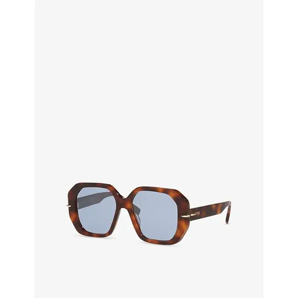 Fendi Selleria Square-frame Tortoiseshell Sunglasses