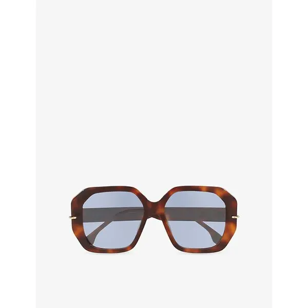 Fendi Selleria Square-frame Tortoiseshell Sunglasses
