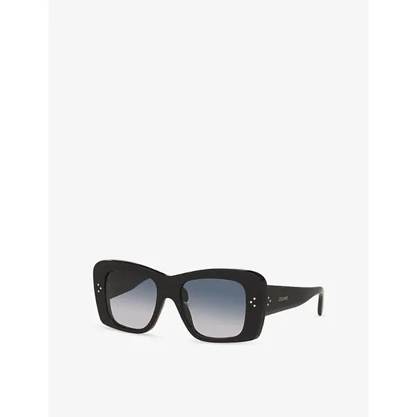 Celine Cl40321i 3-dot Acetate Square-frame Sunglasses - Black
