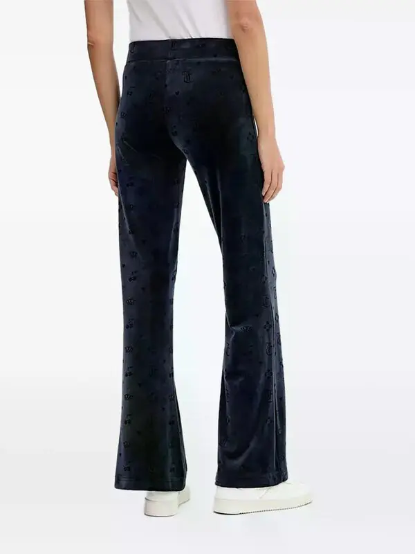 Juicy Couture Monogrammed Flared Track Pants - Blue