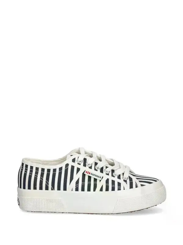 Superga Striped Platform Lace-up Sneakers - Blue