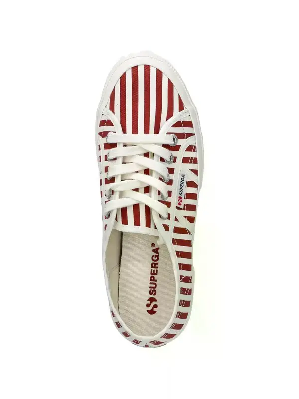 Superga 2750 Striped Lace-up Sneakers - Red